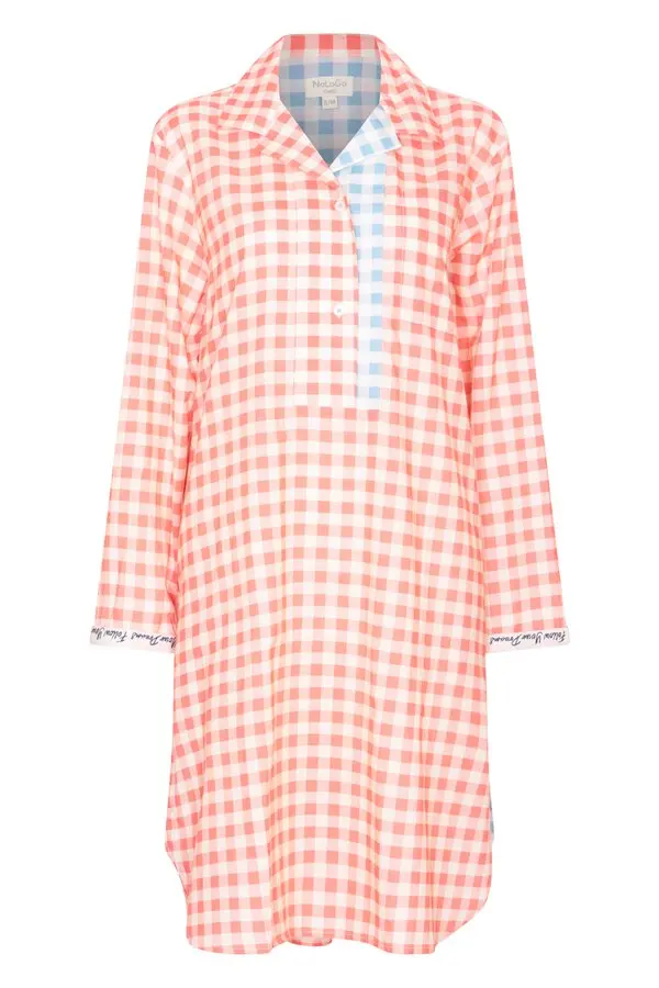 NOLOGO-CHIC Gingham Nightwear Nightshirt Cotton - Pink