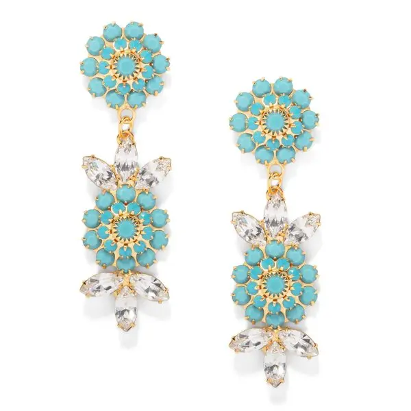 THE PINK REEF Elsa Turquoise Earrings - Blue