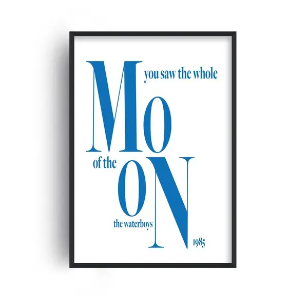 FANCLUB Whole Of The Moon Retro Giclée Art Print A2 - Blue