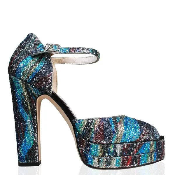 TERRY DE HAVILLAND Lena Non-stop Disco Platform Heels - Blue