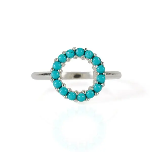 CHARLOTTE'S WEB JEWELLERY Halo Radiance Ring With Turquoise - Silver