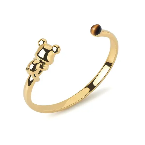 FREQNC ATELIER Cuddly Bear Tiger Eye Bangle - Brown