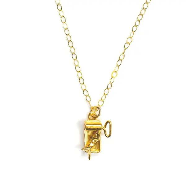 LEXI JEWELRY Sardine Can Charm Necklace - Gold