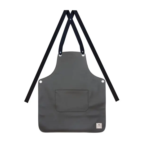 YAKO&CO Minimalist Vegan Leather Apron Barley - Black