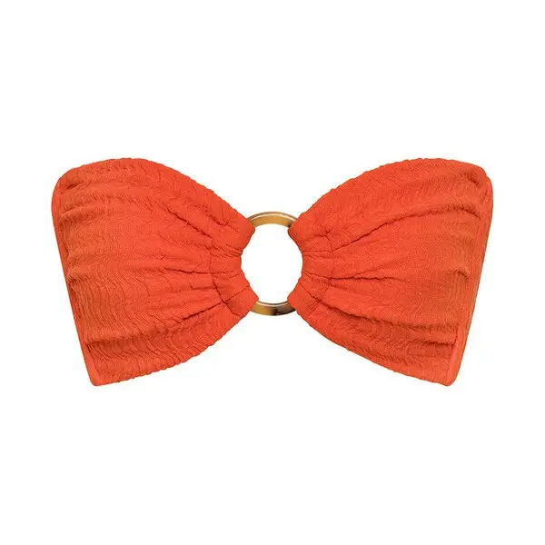 MONTCE Tori Ties Bandeau Bikini Top - Orange