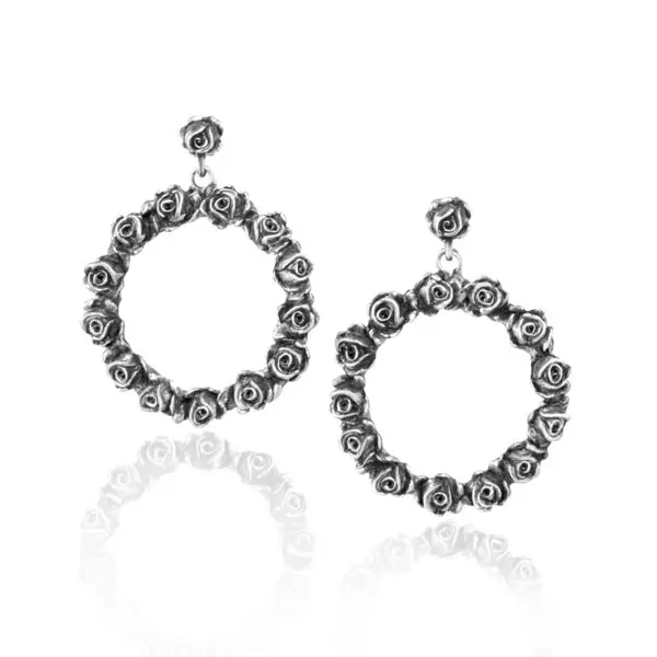 UNALOE Sterling Floral Drop Earrings - Silver