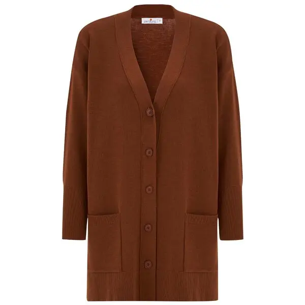 PERALUNA Nicola V-neck Long Knit Cardigan