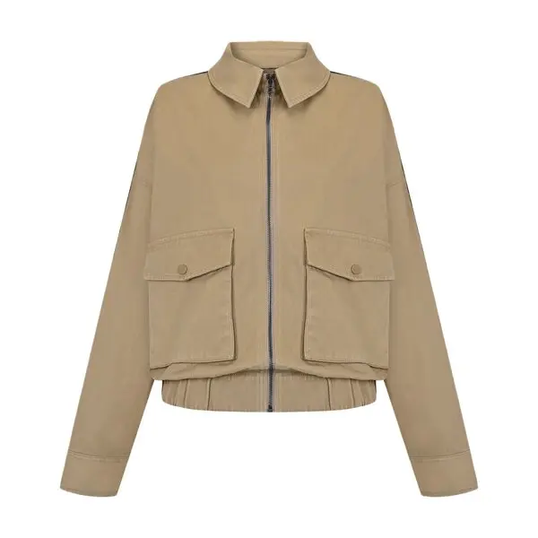 MAVLO Leather Trimmed Bomber Jacket