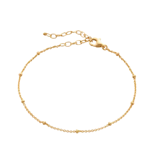 SPERO LONDON Bead Curb Chain Sterling Silver Satellite Bracelet - Gold