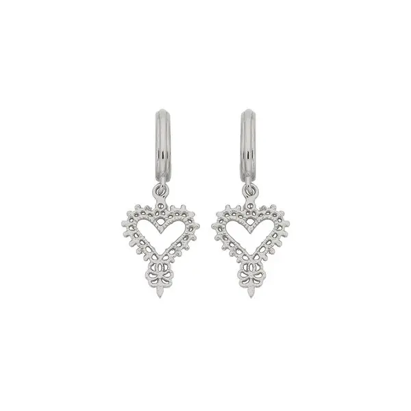 Zoë & Morgan Mini Heart Hoop Earrings - Silver