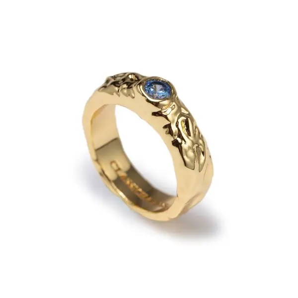 CLASSICHARMS Sylvie Gemstone Stackable Ring - Gold/blue