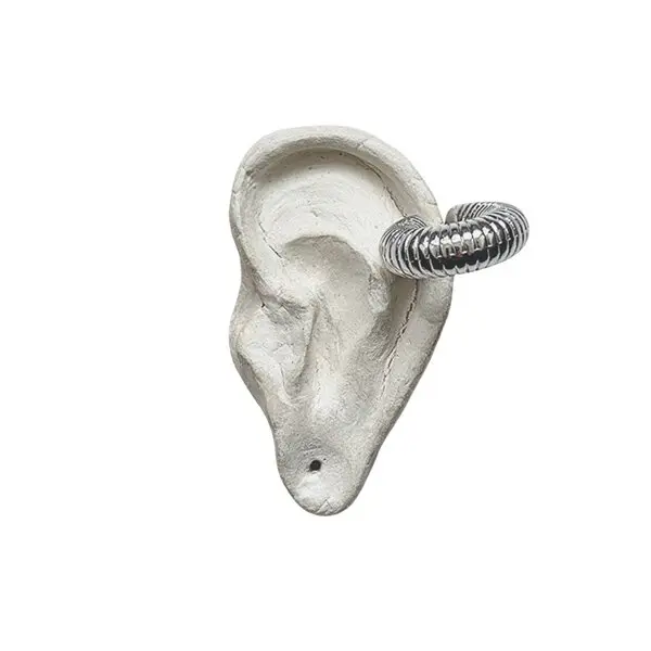 LONDON ATELIER BYPRODUCT C-shaped Clip On Hoop Earrings - Silver