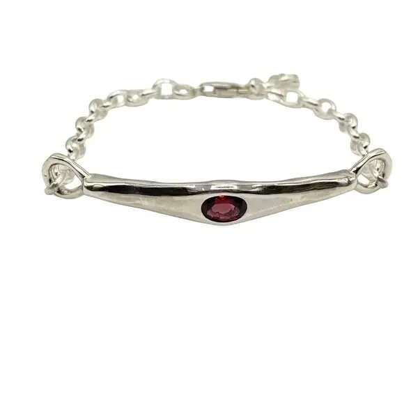 AMY DELSON JEWELRY Adjustable Sterling Silver Garnet Bracelet - Silver/red