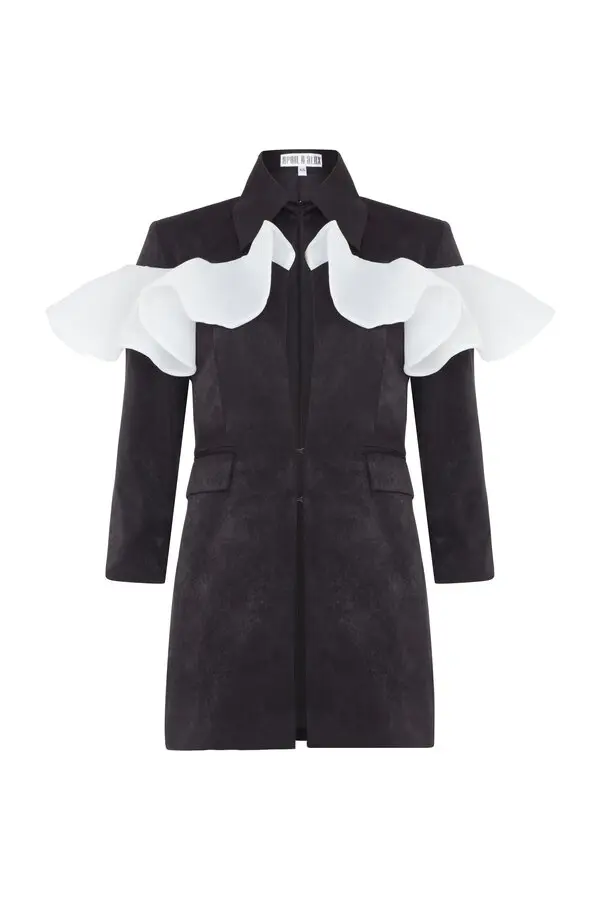 APRIL & ALEX Ruffle Jacket - Black