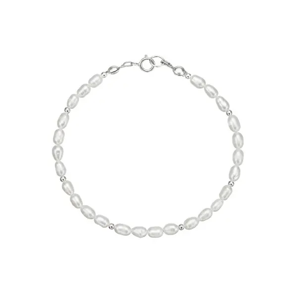 LILY & ROO Beaded Seed Pearl Bracelet - Silver