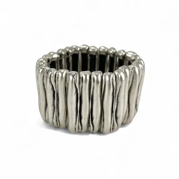 BY VIRGO Gaia Antique Wide Bracelet - Silver