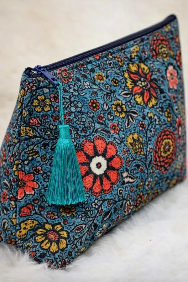 CYC Suzani Velvet Makeup Bag - Grey