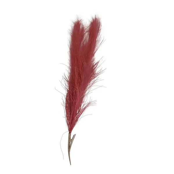 ROMER MILLINERY Faux Feather Clip - Red