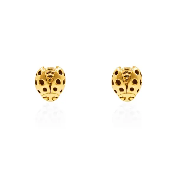 LEE RENEE Ladybird Stud Earrings - Gold