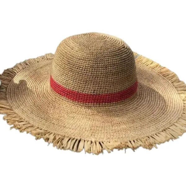 ZANATANY CONCEPTS Handmade Raffia Hat - Orange