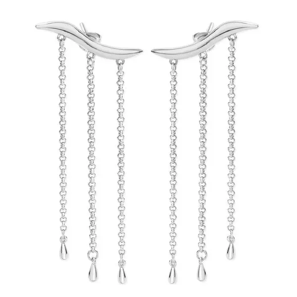 LUCY QUARTERMAINE Waterfall Drop Earrings - Silver
