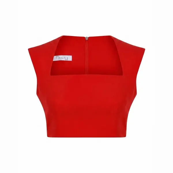 MAAN ISTANBUL Square Neckline Bustier - Red