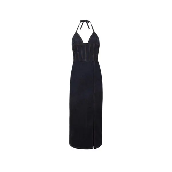 CÓTIER DENIM Sesil Halter-neck Dress