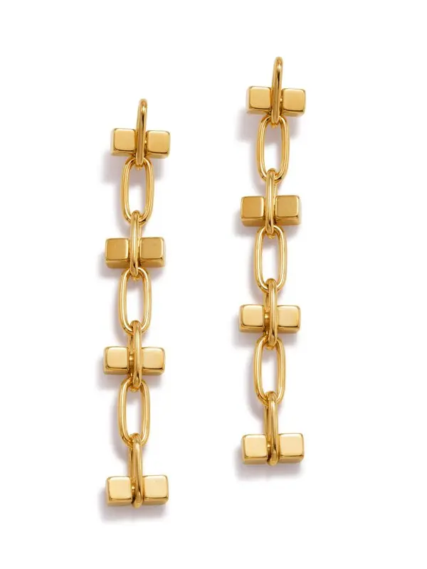 JAREDJAMIN Blockbuster Four Block Dangle Earrings - Gold