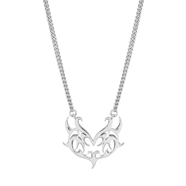 POTOSKA Sculptural Heart Pendant Necklace - Silver