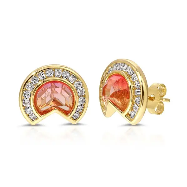 GLAMROCKS JEWELRY Daybreak Gem Stud Earrings - Yellow