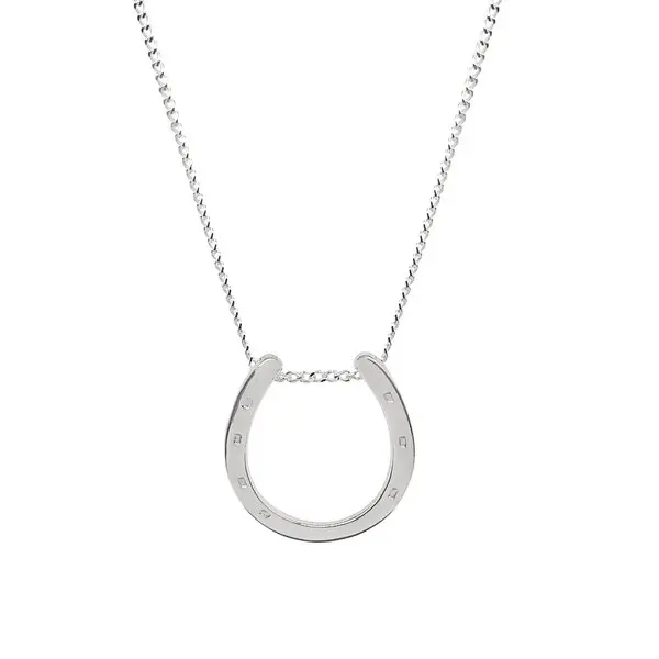 KATIE MULLALLY Horseshoe Pendant Necklace - Silver