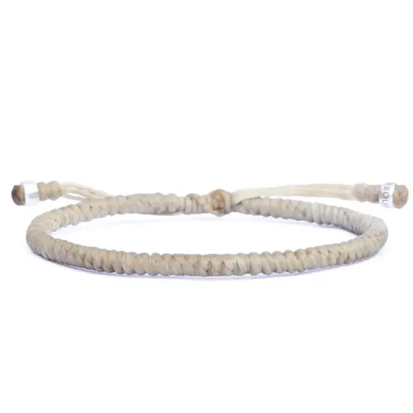 HARBOUR UK Sportsman Waxed String Bracelet - Beige/gray