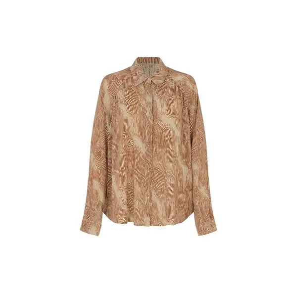 RAFFYA Tiger Print Button-down Shirt