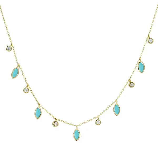 KAMARIA Turquoise Drop Necklace - Gold