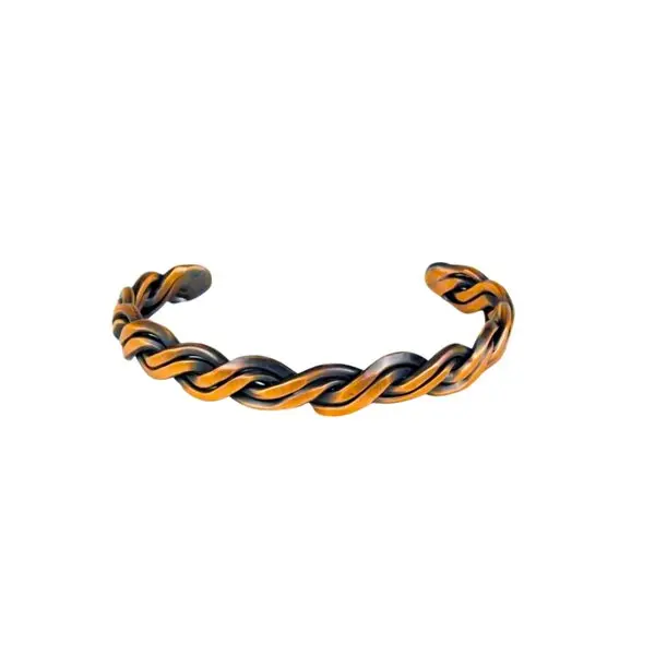 ANATOLIACRAFT Handmade Copper Twist Cuff Bracelet - Brown
