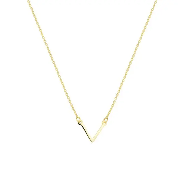 SPERO LONDON Sterling Silver Wishbone Necklace - Gold