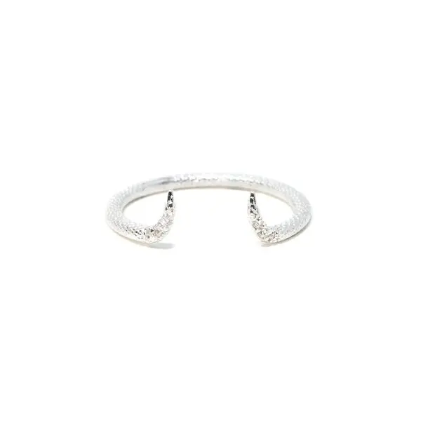 NASI SILVER Adjustable Fishtail Ring With Topaz - White