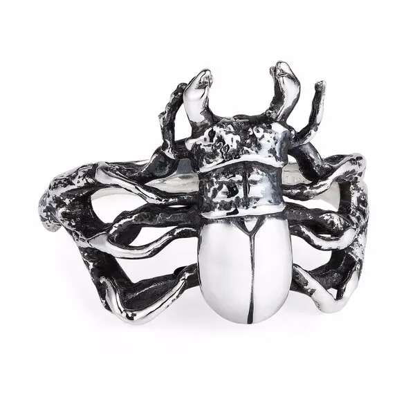 YASMIN EVERLEY JEWELLERY Little Stag Beetle Ring - Silver