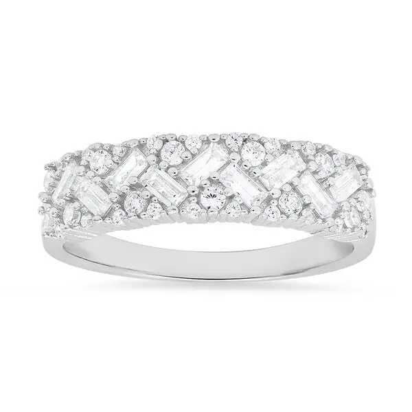 KYLIE HARPER Petite Cz Band Ring - Silver
