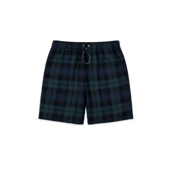 Éclectique Plaid Slim Fit Shorts - Green/blue