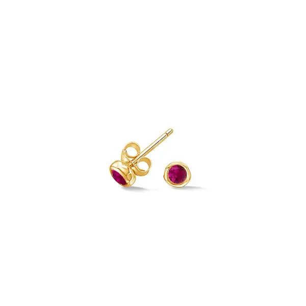 DOWER & HALL Gold Vermeil Ruby Stud Earrings - Gold/red