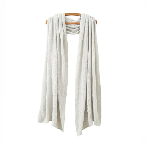 OUBAS Neutrals / Fine Lambswool Brant Wrap In Silver - Grey