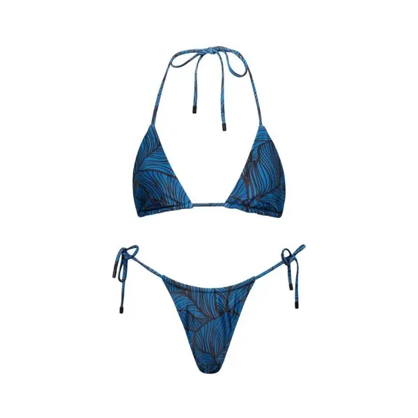 PLAYALUXE Waikiki Triangle Bikini Set - Blue/black