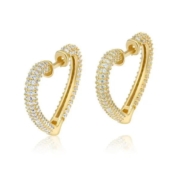 SHYMI Open Heart Pave Hoops - Gold