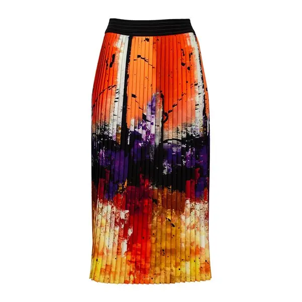 LALIPOP DESIGN Printed Pleated Midi Skirt
