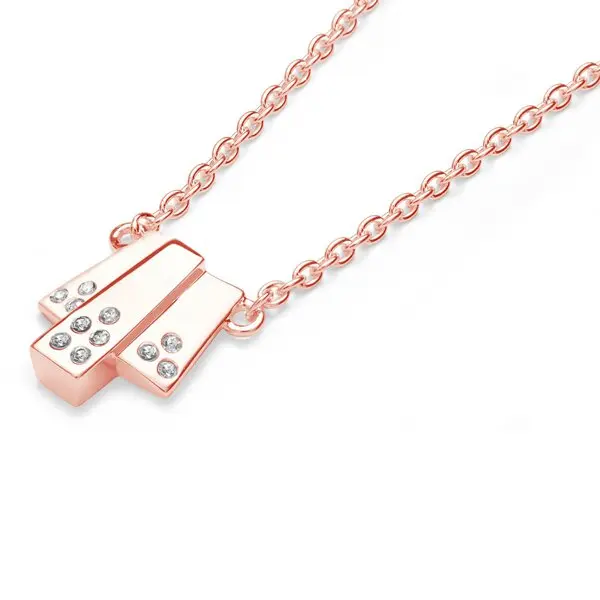 LUCY QUARTERMAINE Art Deco Vermeil Pendant - Rose Gold