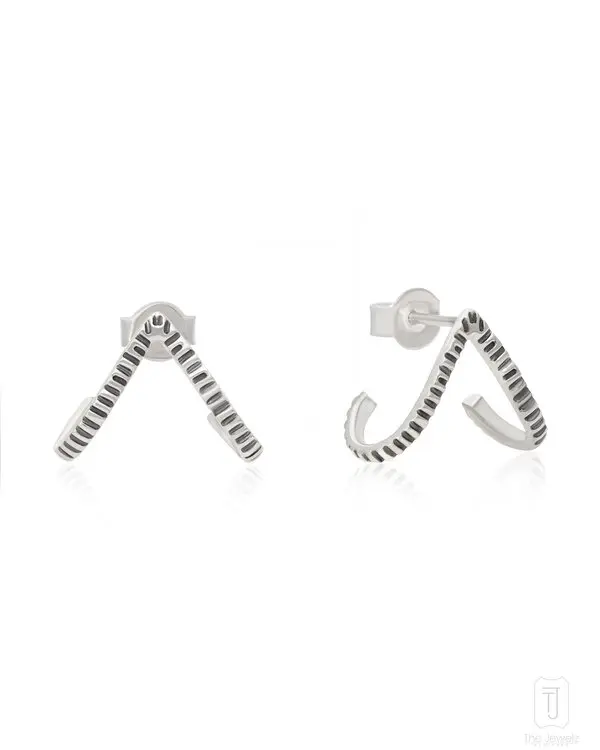 THE JEWELZ Lunar Glint Sterling Silver Earrings - White/silver/grey
