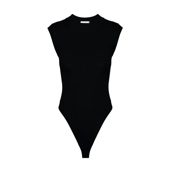 THE KOOZY Armory Bodysuit Ultra-soft Fitted Round Neck - Black