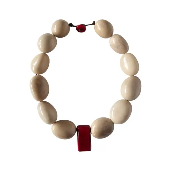 SHAMUK Tagua Seed Necklace - Red