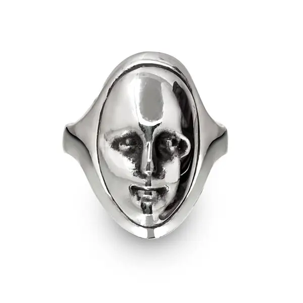 PERRY GARGANO The Stranger Face Signet Ring - Silver